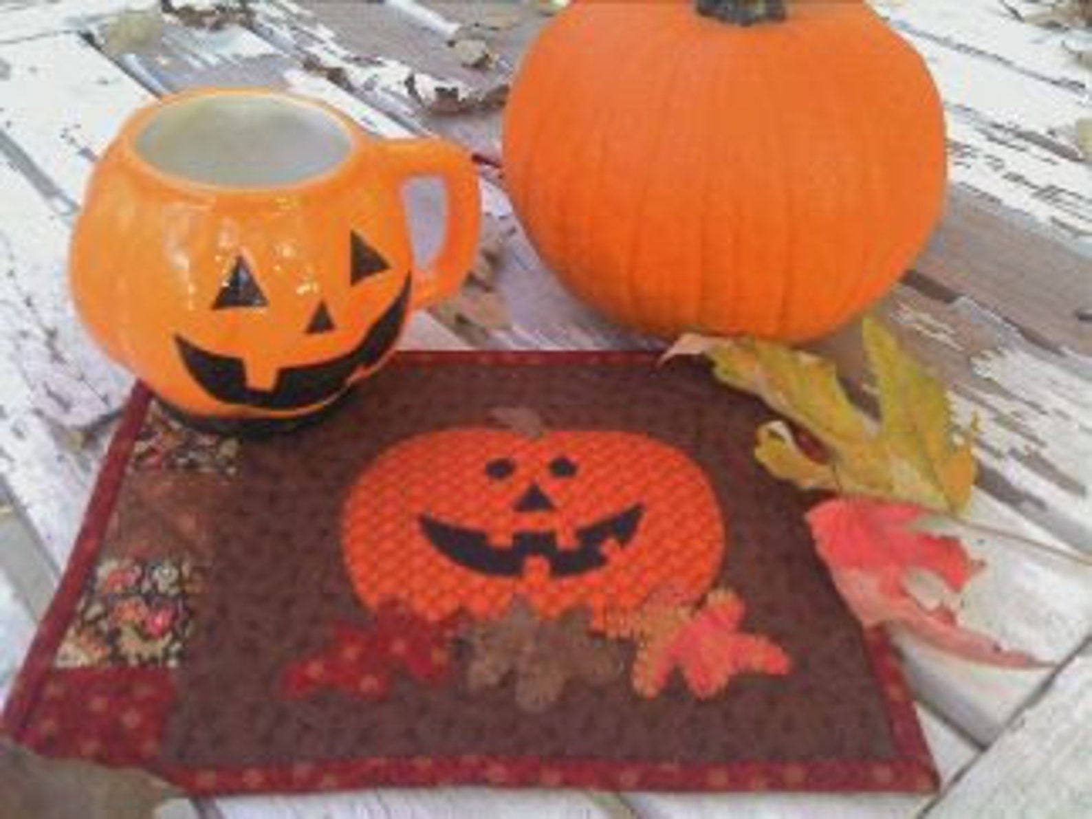 Pumpkin Mug Mat PDF Pattern - Etsy