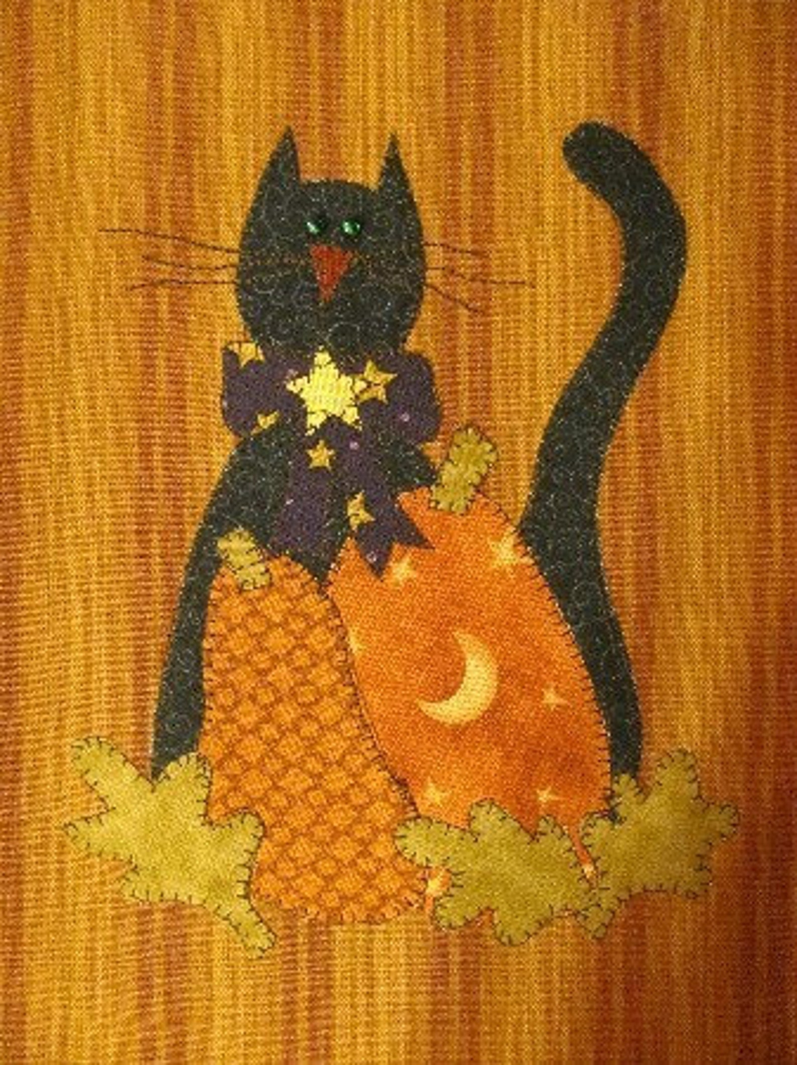 Fall Cat Tea Towel Applique Pattern From Quilt Doodle Designs - Etsy