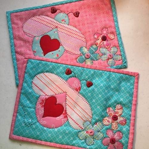 Be My Valentine Heart Mug Rug PDF Pattern - Etsy