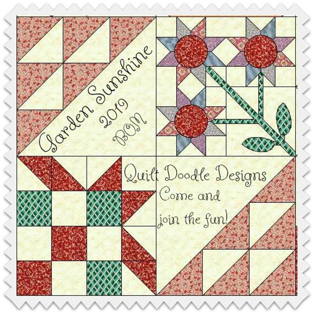 Garden Sunshine BOM March's Block PDF Pattern From Quilt Doodle Designs ...