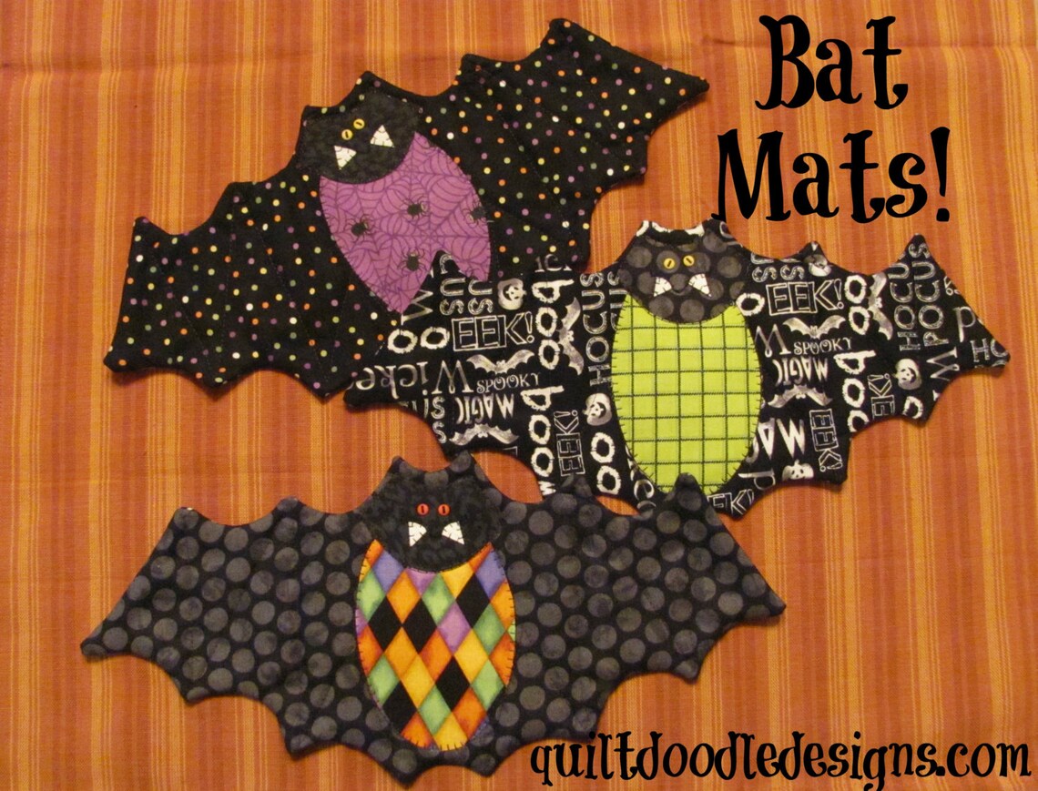 Going Batty Bat Mug Mats for Halloween PDF Pattern - Etsy Australia