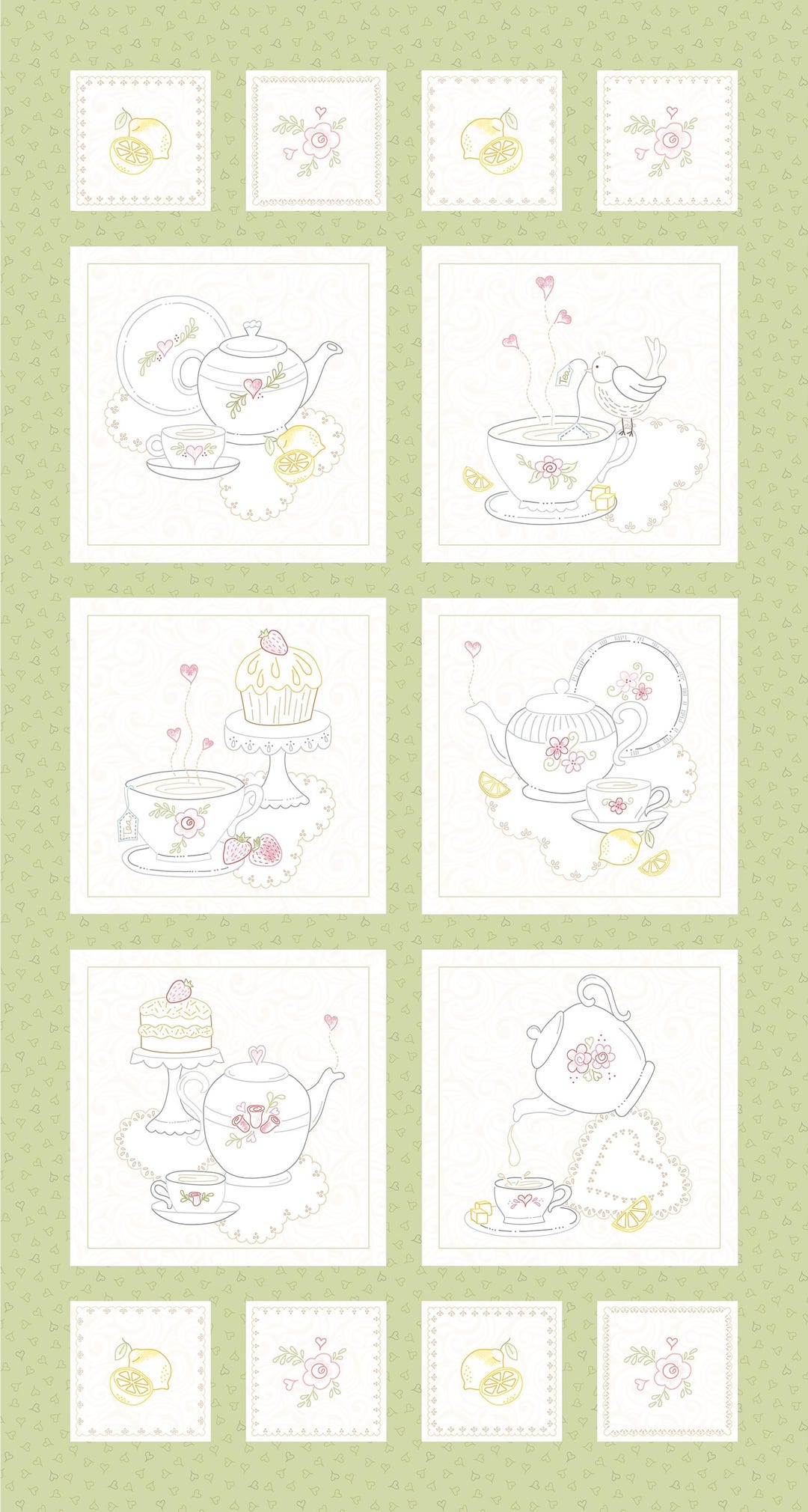 Marcus Fabrics Tea for Two Quilting Cotton Fabric- 24" Panel - Etsy