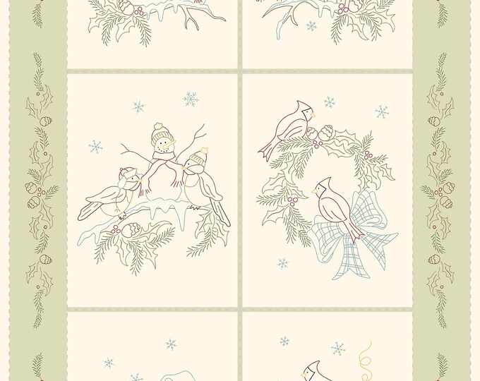 Songbird Holiday Fabric Panel From Marcus Fabrics Designed by Cindy ...