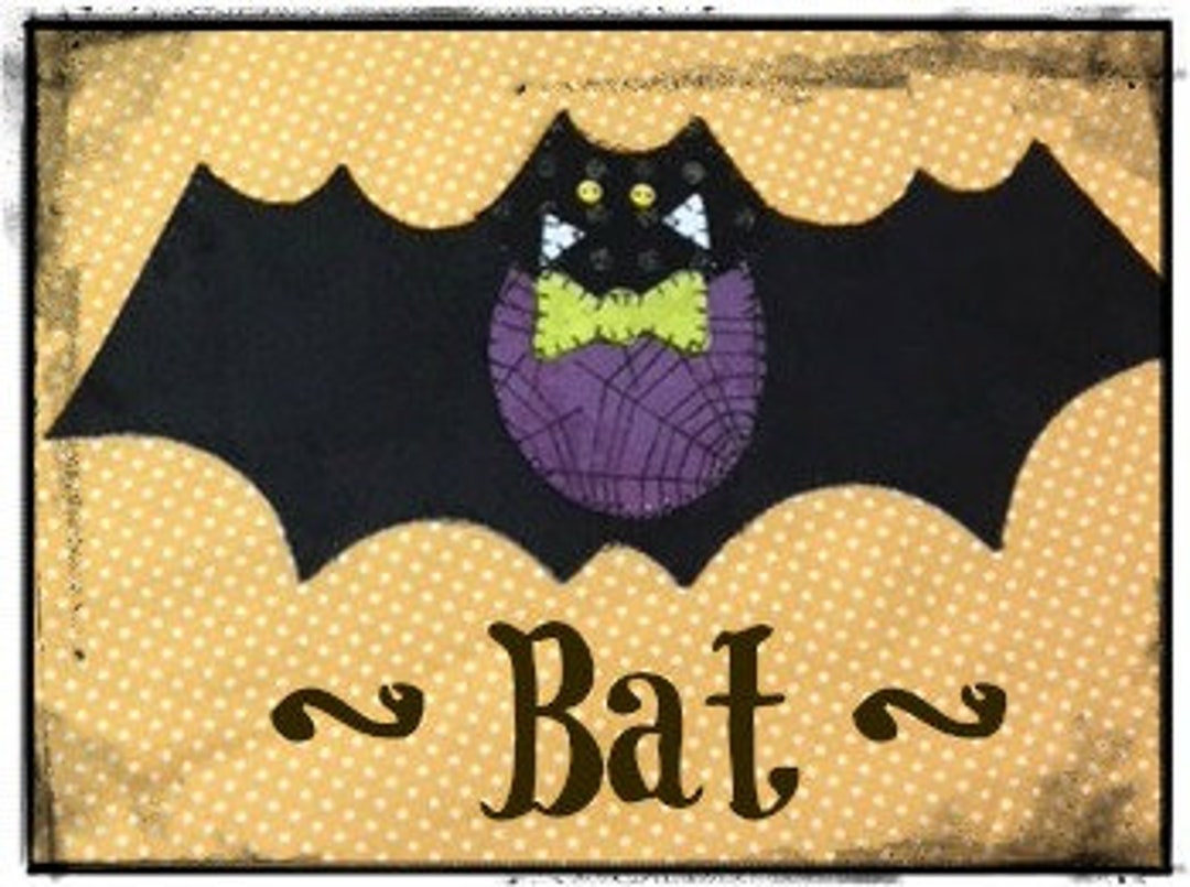Bat PDF Applique Pattern - Etsy