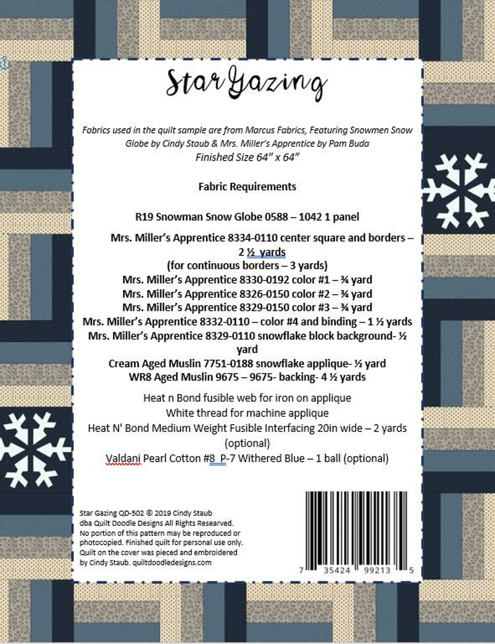 Star Gazing Packaged Quilt Pattern Designed by Quilt Doodle | Etsy