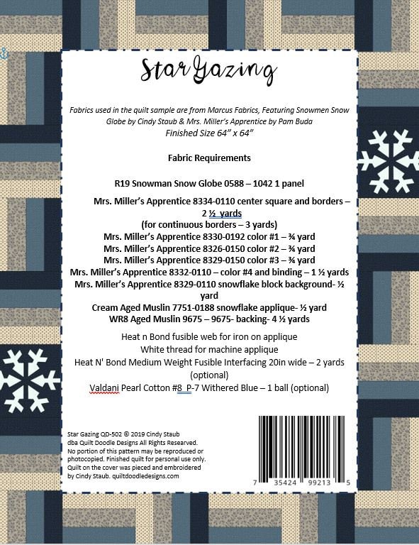 Star Gazing Packaged Quilt Pattern Designed by Quilt Doodle | Etsy