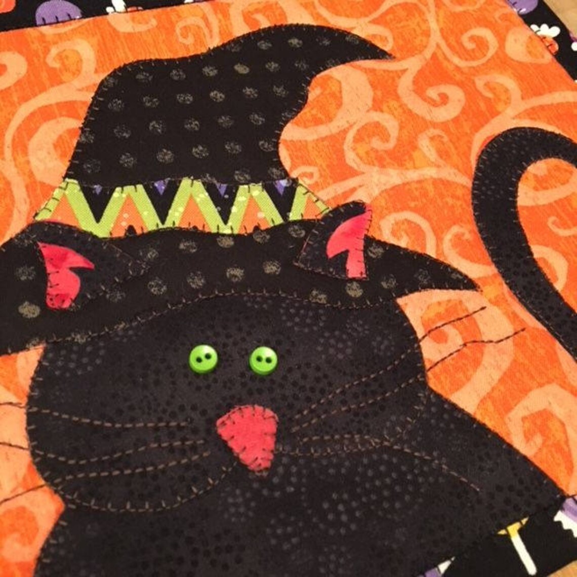 Hocus Pocus the Black Cat Mug Mat PDF Pattern - Etsy