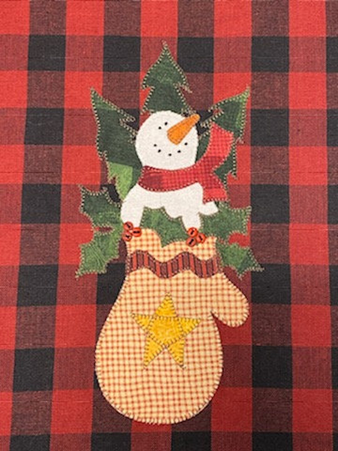 Mitten Snowman Applique PDF Pattern for Tea Towel, A Cute Snowman ...