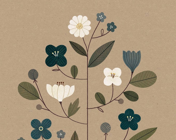 Flower Stem A4 Giclée Print - Etsy