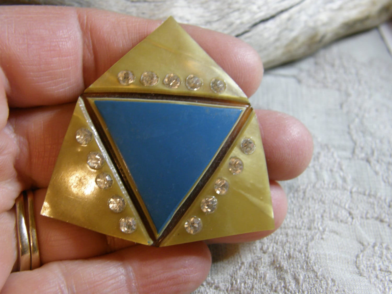 Vintage Celluloid Brooch With Rhinestones Circa the 1920's - Etsy