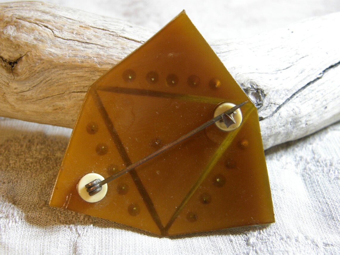 Vintage Celluloid Brooch With Rhinestones Circa the 1920's - Etsy