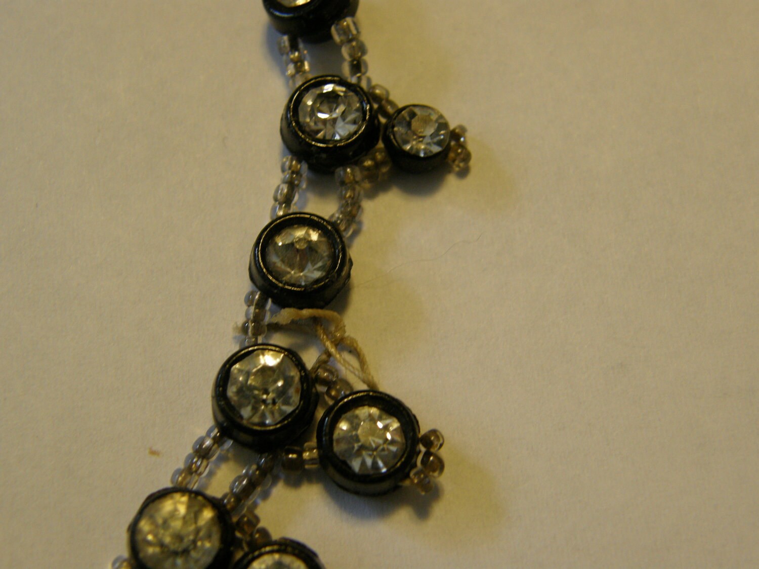 Vintage Rhinestone Button Choker From the Late 1940's or 1950's for ...