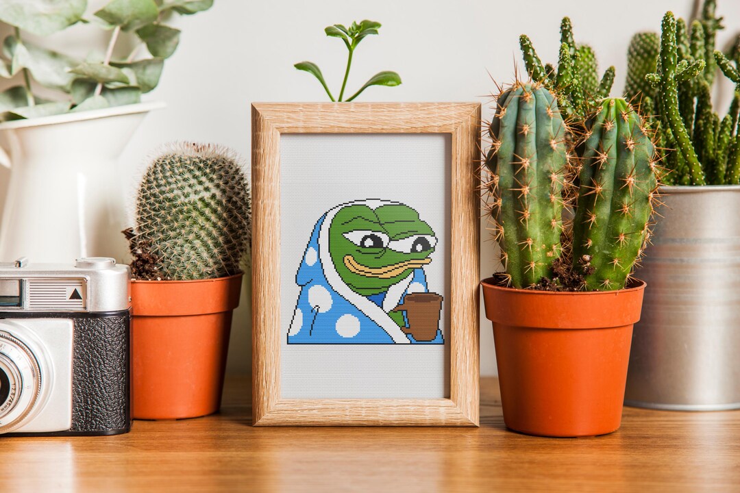 Cozzy Pepe Cross Stitch Pattern, Meme Frog Embroidery (PDF Download) - Etsy