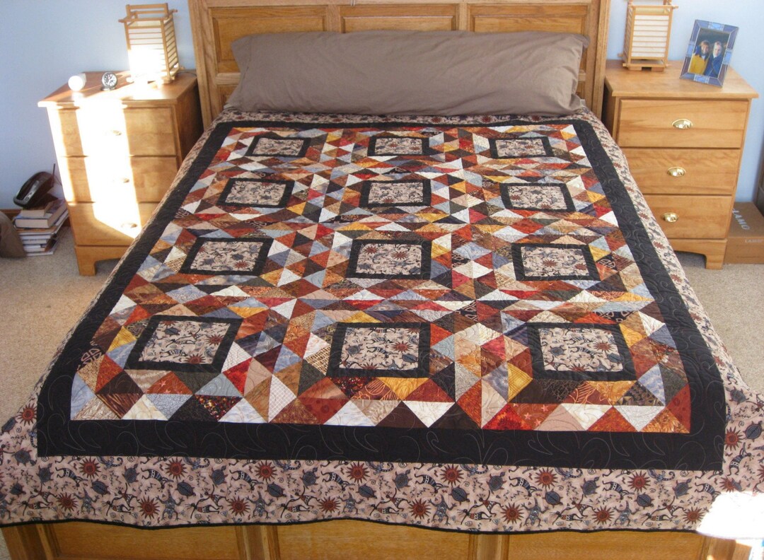 Quilt -- Ocean Waves in Earth Colors - Etsy