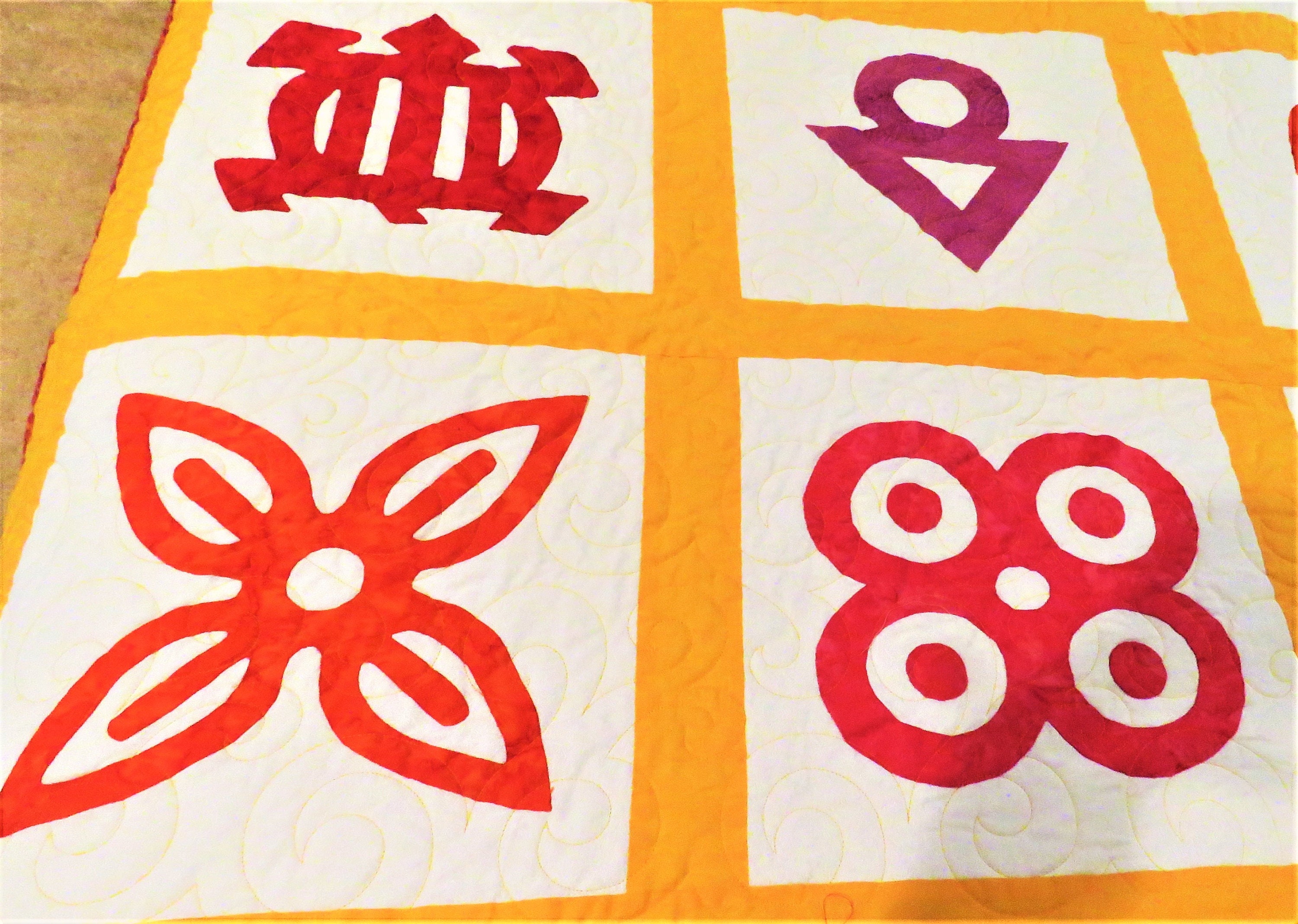 African Adinkra Symbols-- Quilted Wall Hanging in Colors of Passion ...