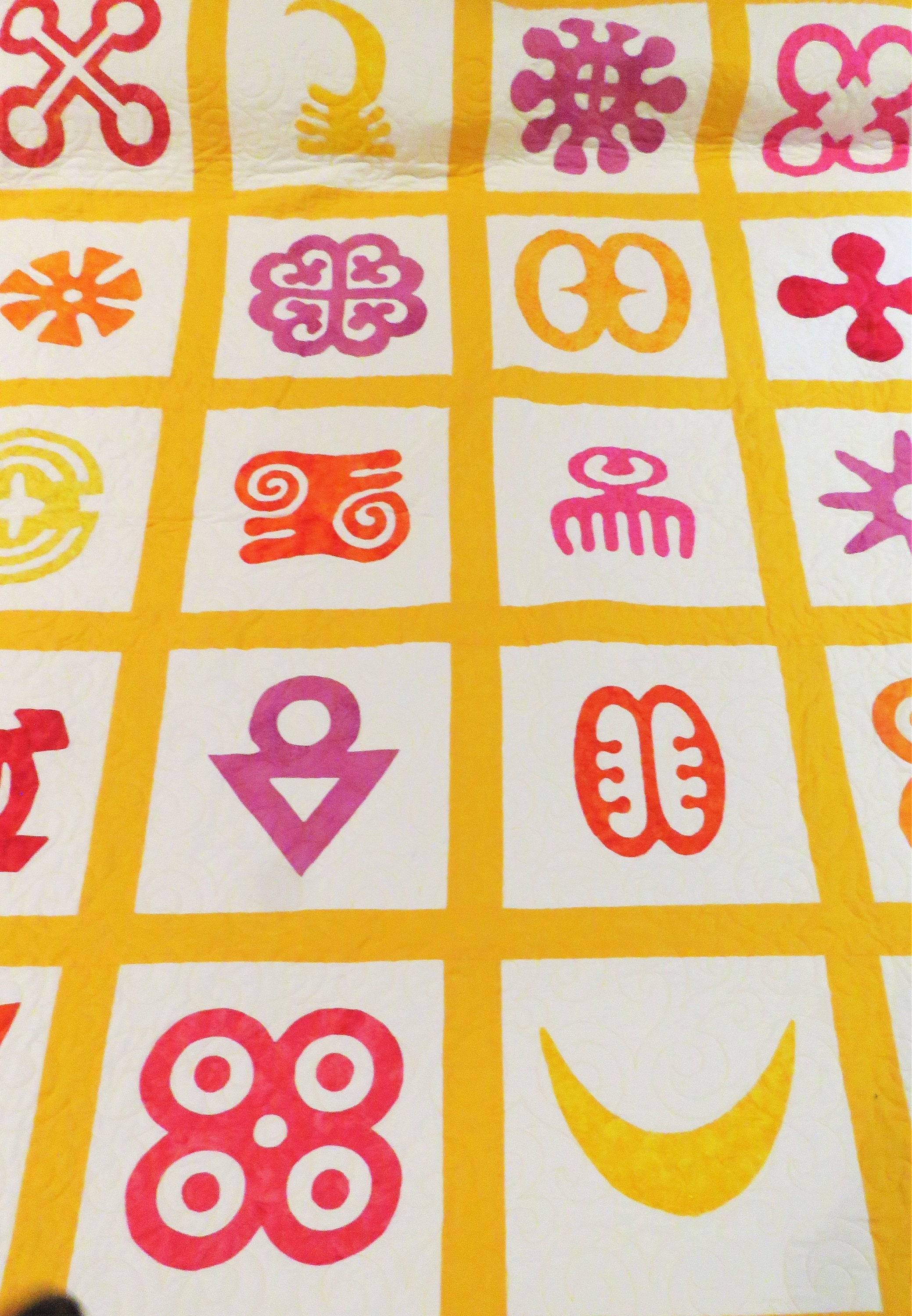 African Adinkra Symbols-- Quilted Wall Hanging in Colors of Passion ...