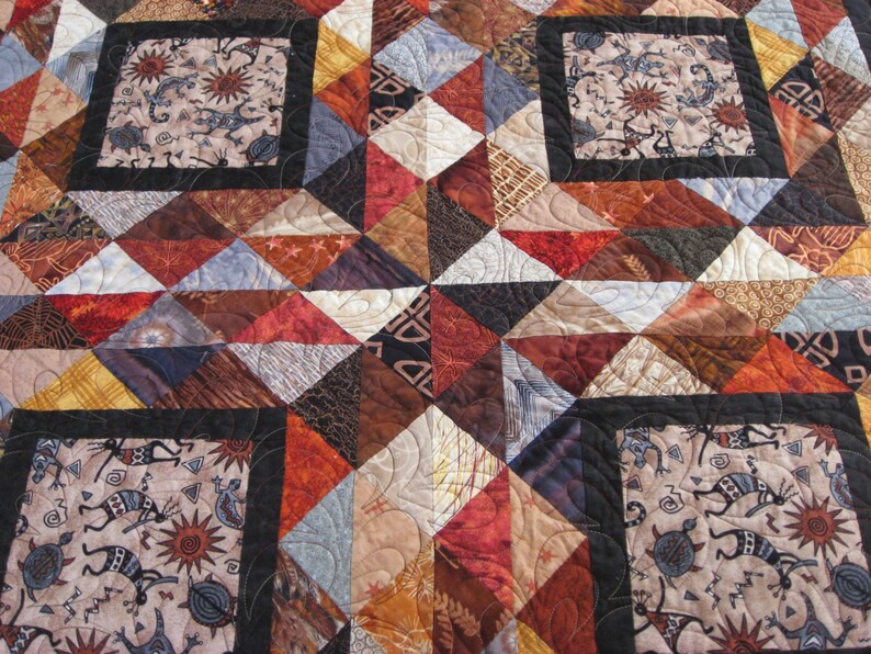 Quilt -- Ocean Waves in Earth Colors - Etsy