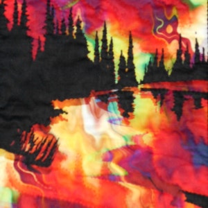 Quilted Wall Hanging Fire on the Mountain Wildfire in Green, Black, Red ...