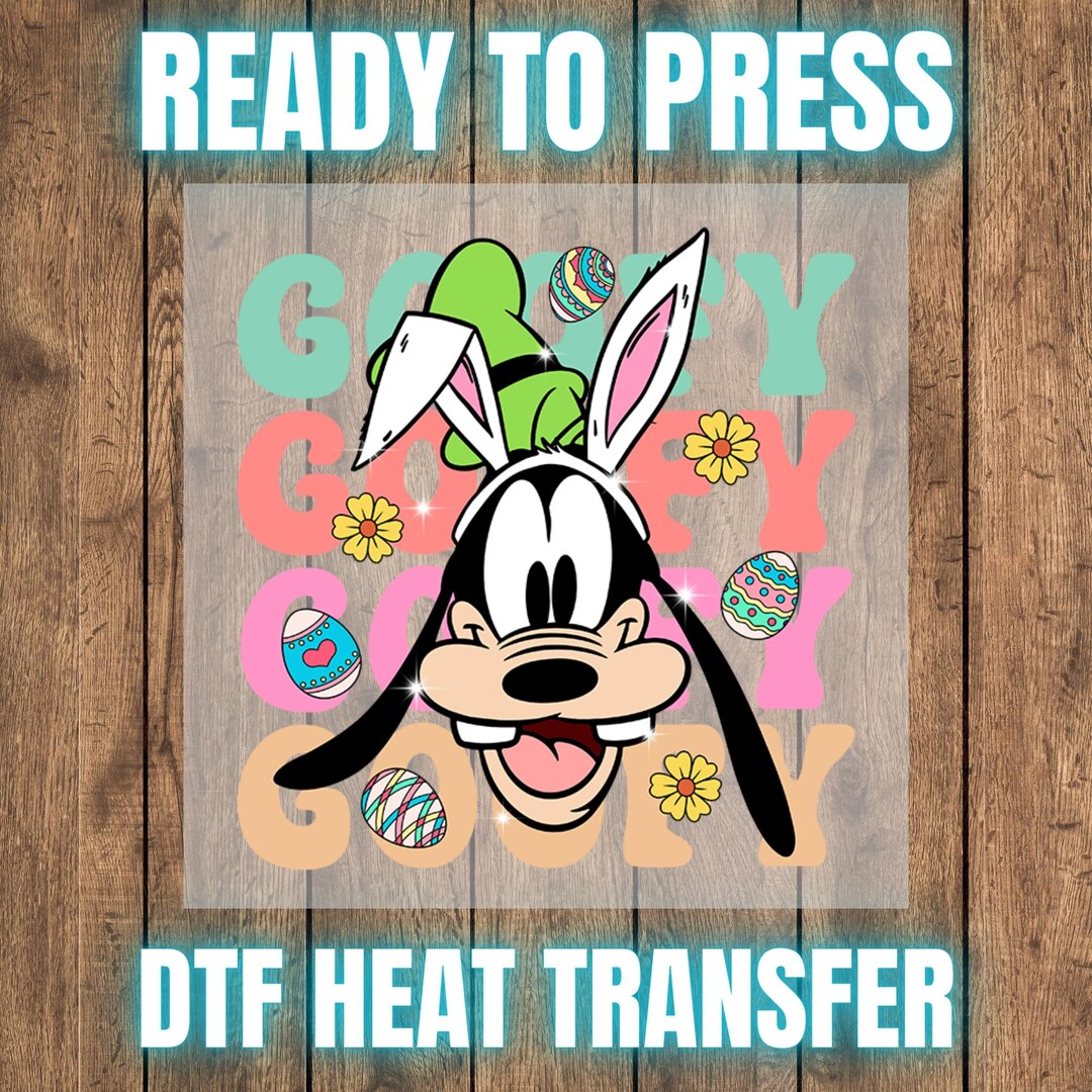 Easter Goofy DTF Transfer - Fun Spring Iron on Decal - Ready to Press ...