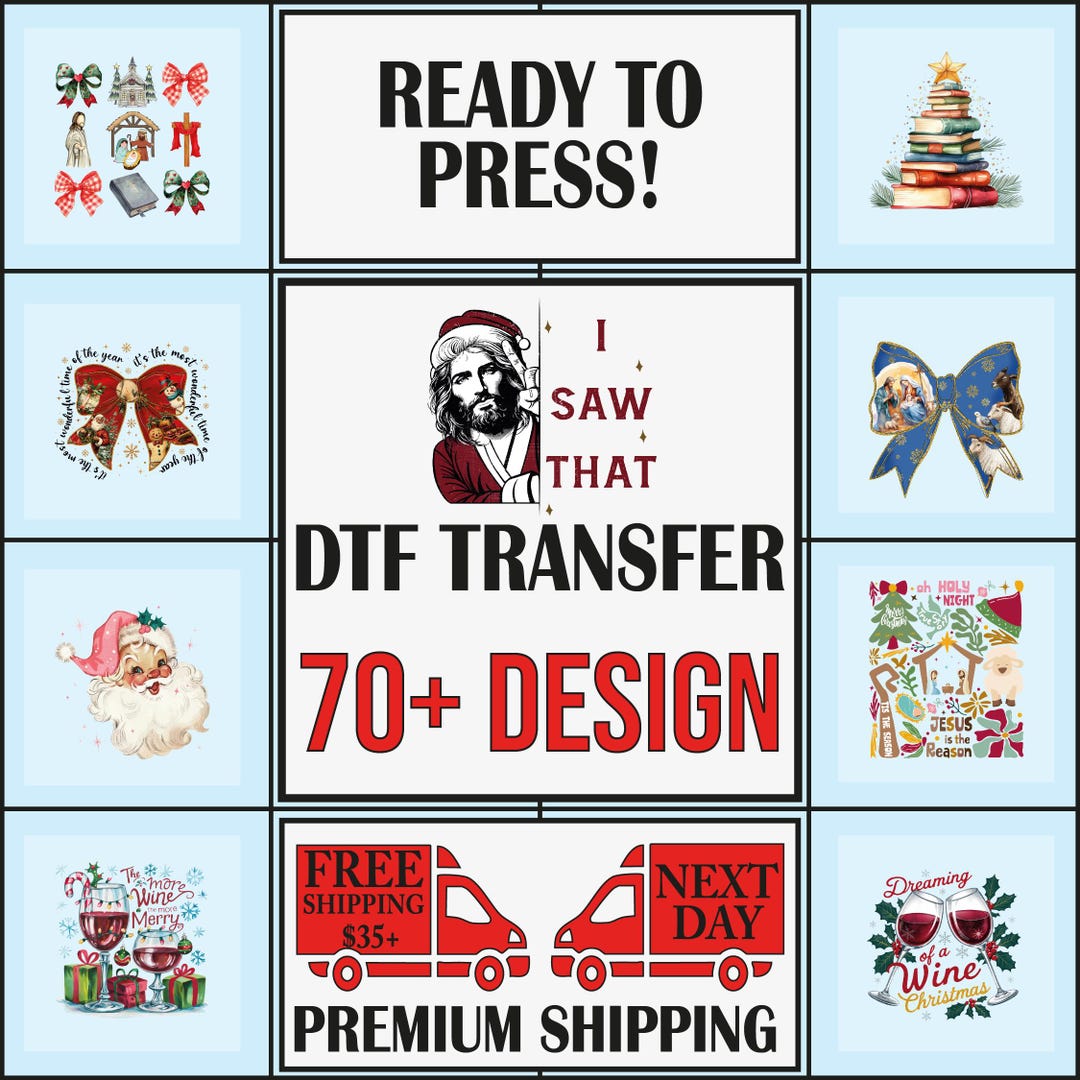 Christian Dtf Transfer Bundle Ideal Bulk Gift Religious Ready to Press ...