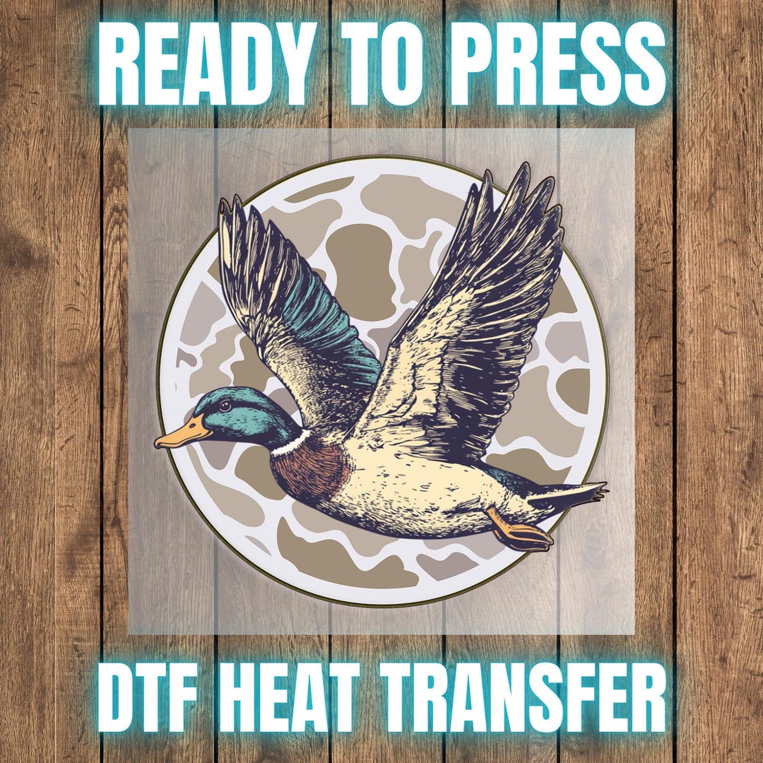 Mallard Duck DTF Transfer, Realistic Waterfowl Hunting Design, Outdoor ...