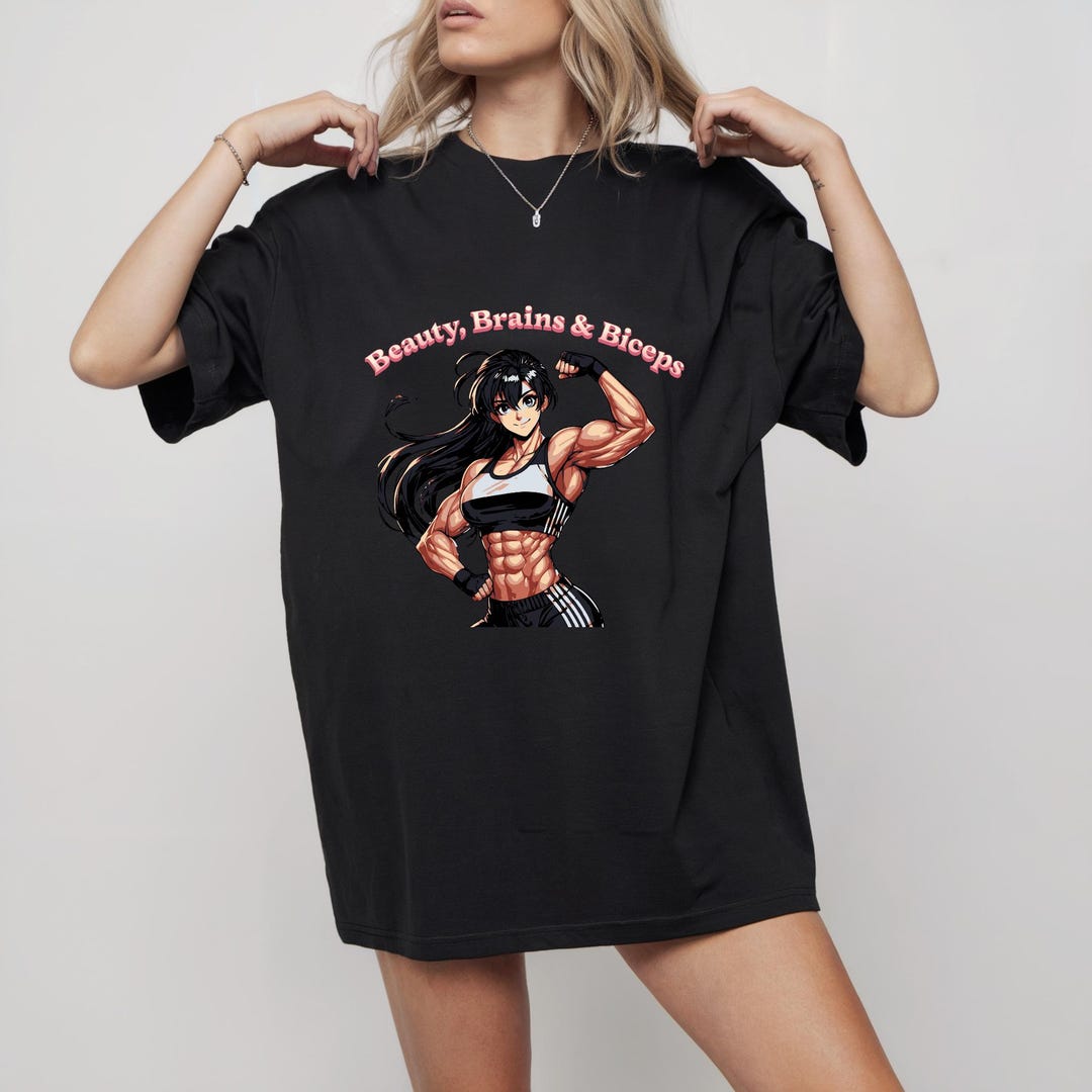 Brains & Biceps Mom T-shirt: Fitness Women's Workout Top - Etsy