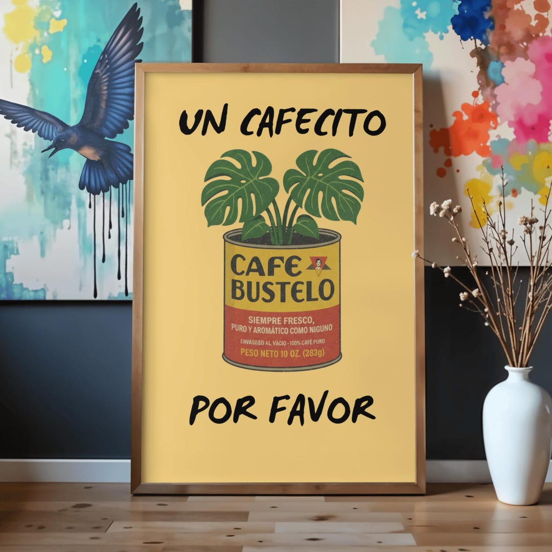 Un Cafecito Por Favor Digital Print, Vintage Cafe Bustelo Coffee Wall ...