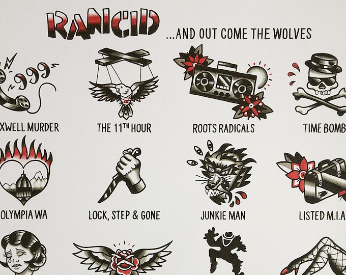 Rancid Tattoo Flash Poster - Etsy