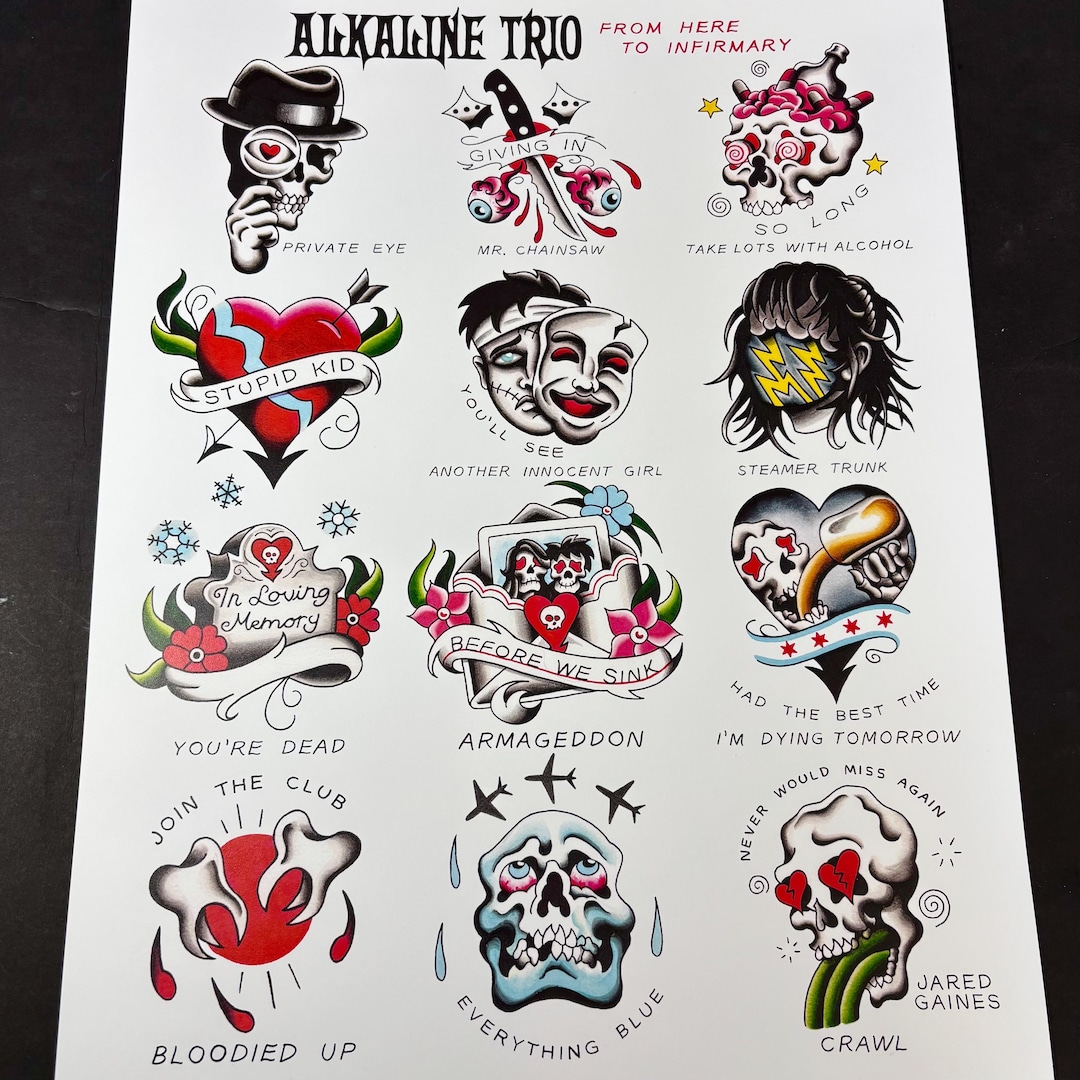 Alkaline Trio Tattoo Flash Poster - Etsy
