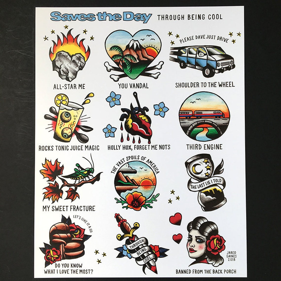 Saves the Day Tattoo Flash - Etsy