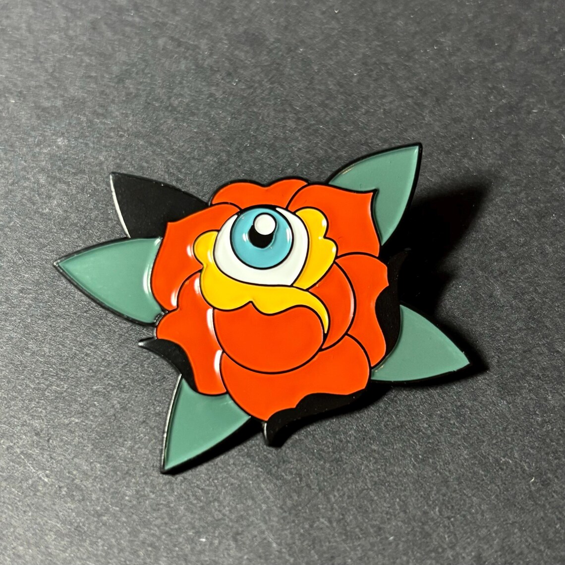Eyeball Rose Tattoo Flash Pin - Etsy