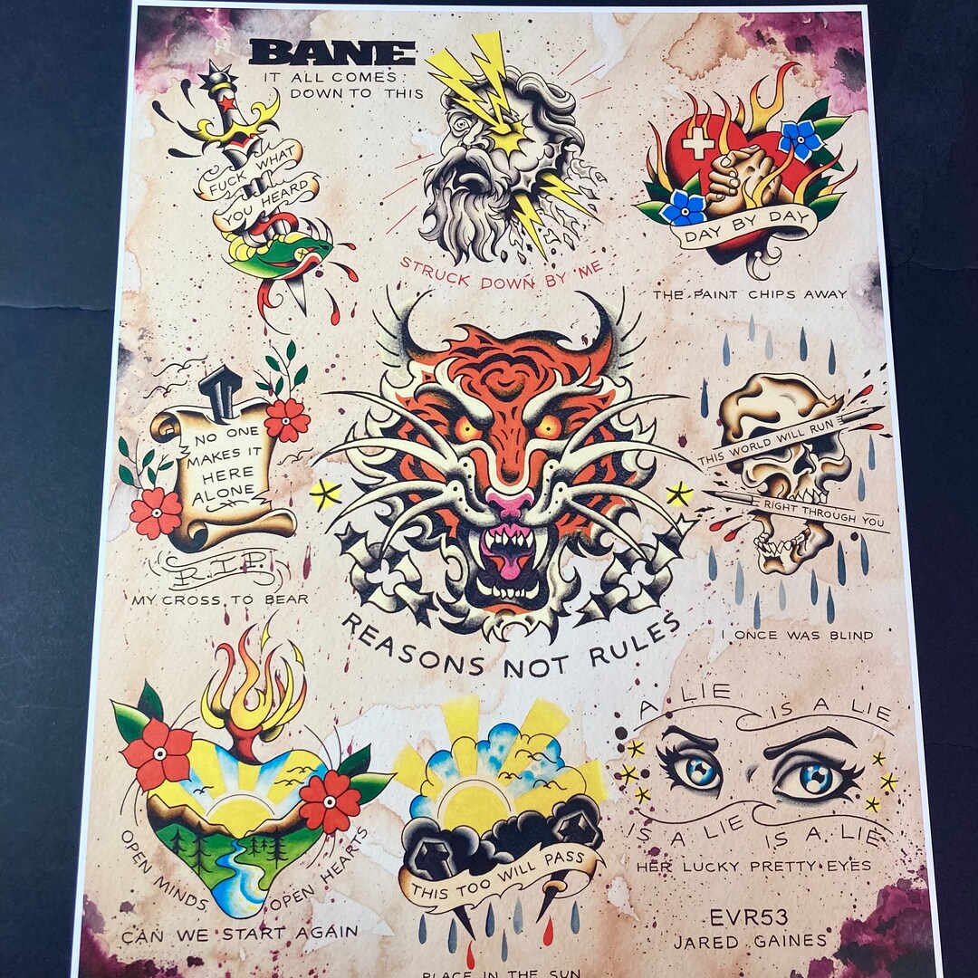 Bane Tattoo Flash - It All Comes Down to This - Etsy