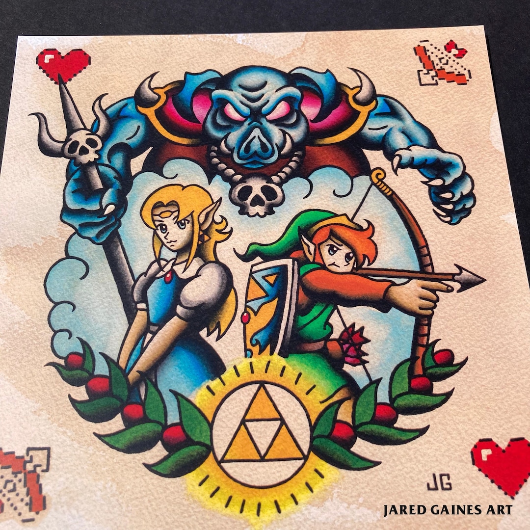 Zelda Tattoo Flash Print - Etsy
