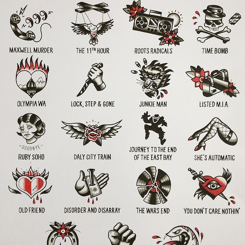Rancid Tattoo Flash Poster - Etsy