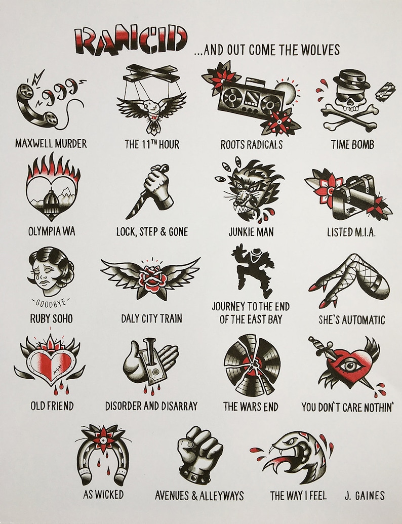 Rancid Tattoo Flash Poster - Etsy UK