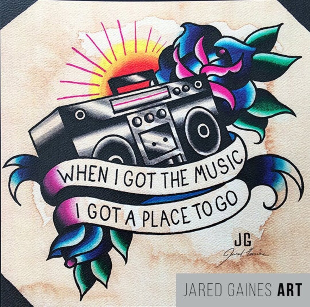 Rancid Radio Tattoo Flash Print - Etsy