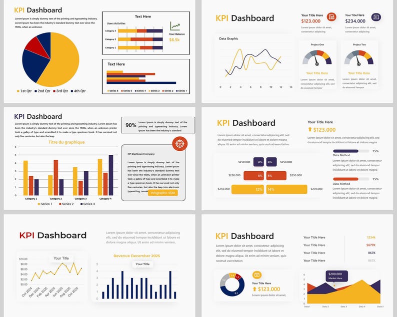 KPI Dashboard Powerpoint Template, KPI Dashboard Kit Powerpoint ...