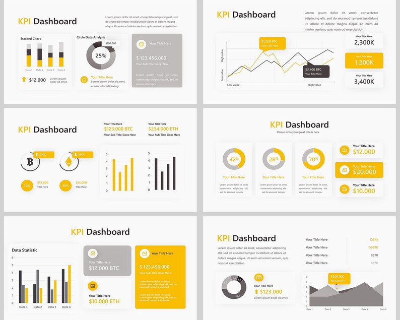 KPI Dashboard Powerpoint Template, KPI Dashboard Kit Powerpoint ...