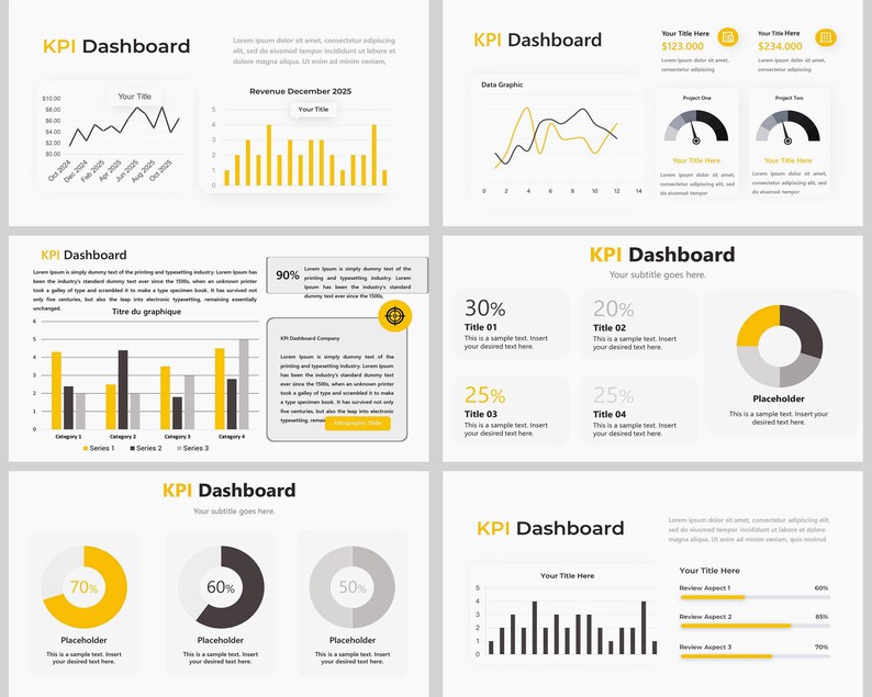 KPI Dashboard Powerpoint Template, KPI Dashboard Kit Powerpoint ...