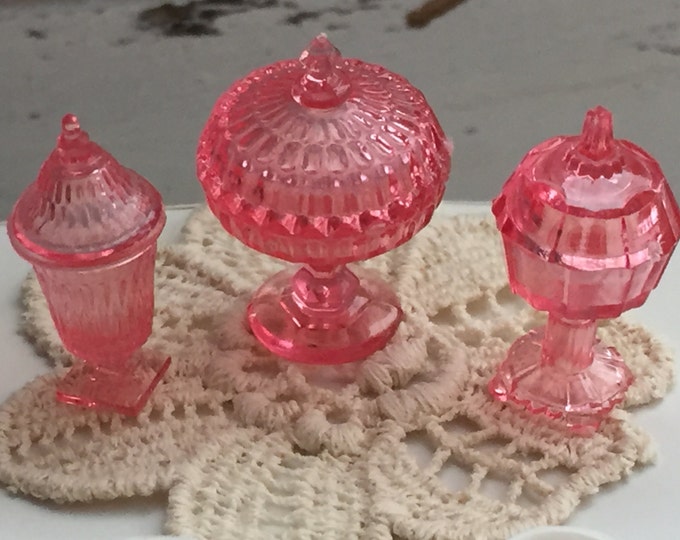 Candy Dish Set, Dollhouse Miniatures, 1:12 Scale, Dollhouse Accessories ...