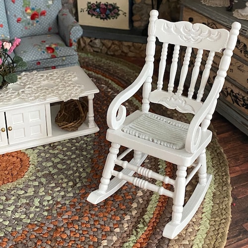 Dollhouse Miniature Rocking Chair Classic Ladderback 1:12 - Etsy