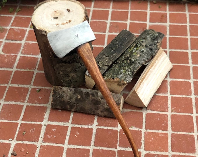 Miniature Axe Set With Stump and Logs Hand Crafted Axe - Etsy