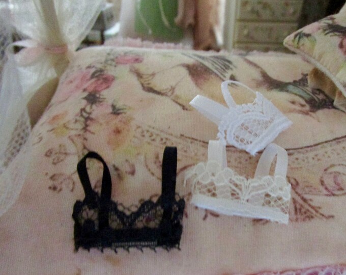 Miniature Lace Bra, Choose Color, Dollhouse Miniature, 1:12 Scale ...