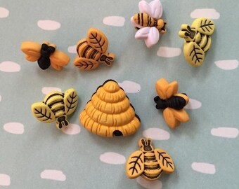 Bee buttons | Etsy