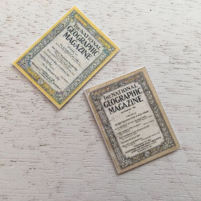 Miniature Geographic Magazines Set of 2 Advertising on Back | Etsy