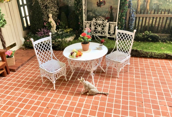 Miniature Table and Chair Set White Gathering Table and | Etsy