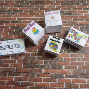 Miniature Game Toy Boxes Set, 5 Pieces, Mini Toys, CLEARANCE, Dollhouse ...