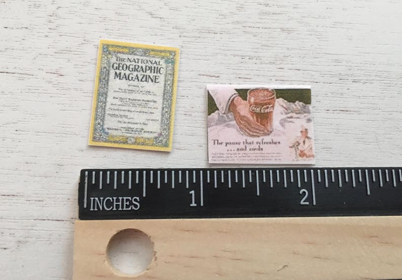 Miniature Geographic Magazines Set of 2 Advertising on Back | Etsy