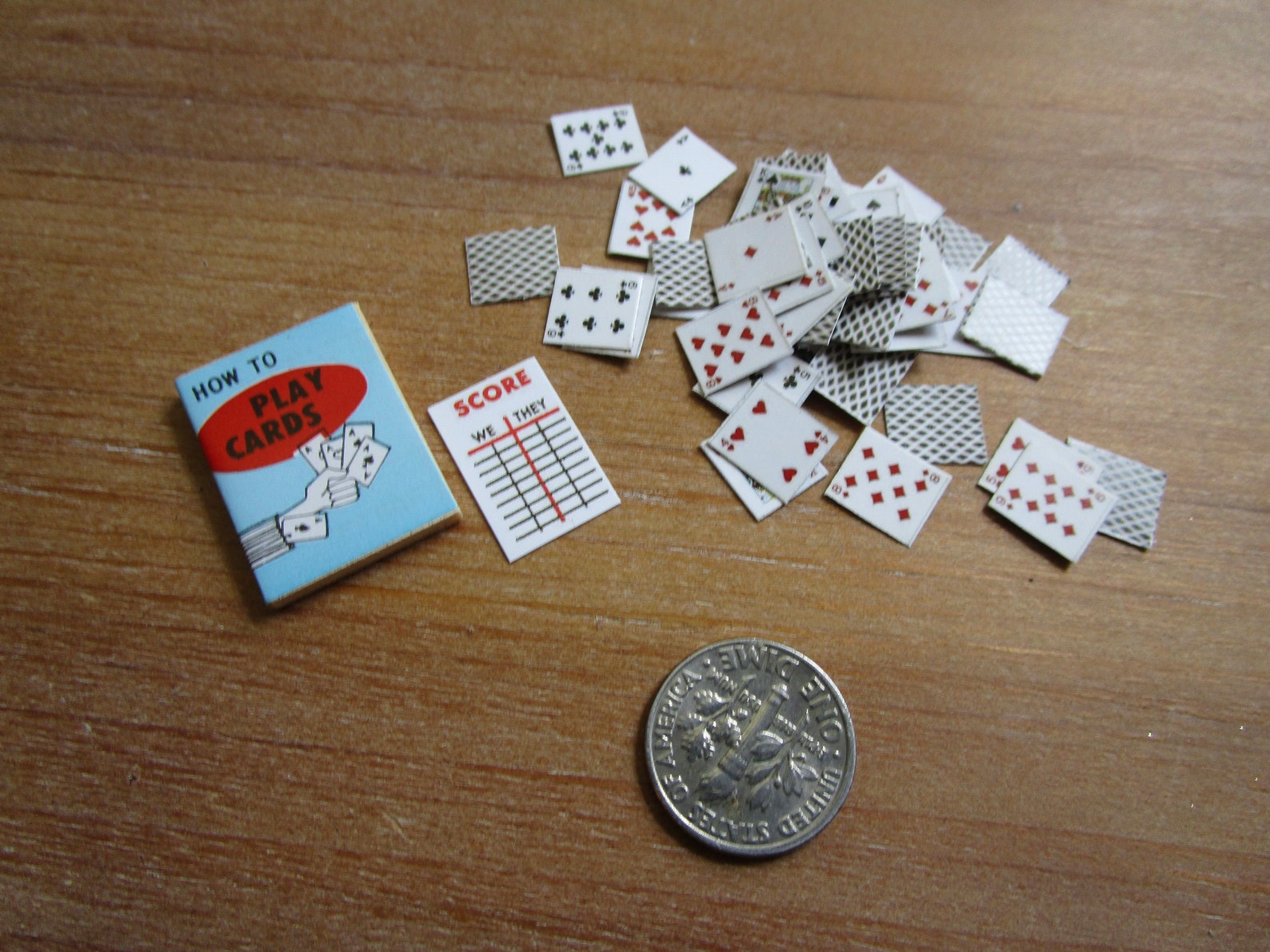 Miniature Playing Cards With Score Sheet and How to Book - Etsy