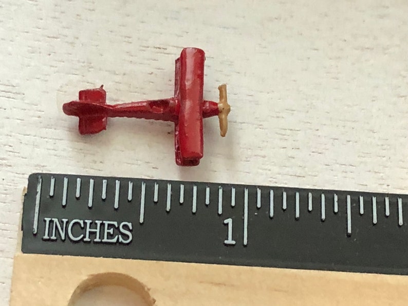 Miniature Airplane Miniature Red Toy Bi Plane Dollhouse Toy | Etsy